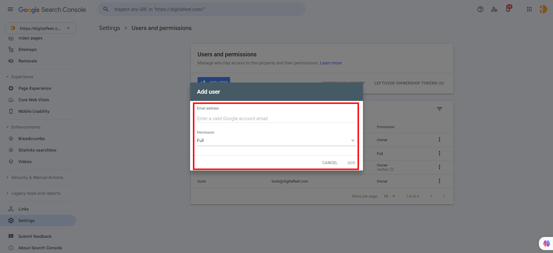 How To Give Access To Google Search Console | Digitalfeet