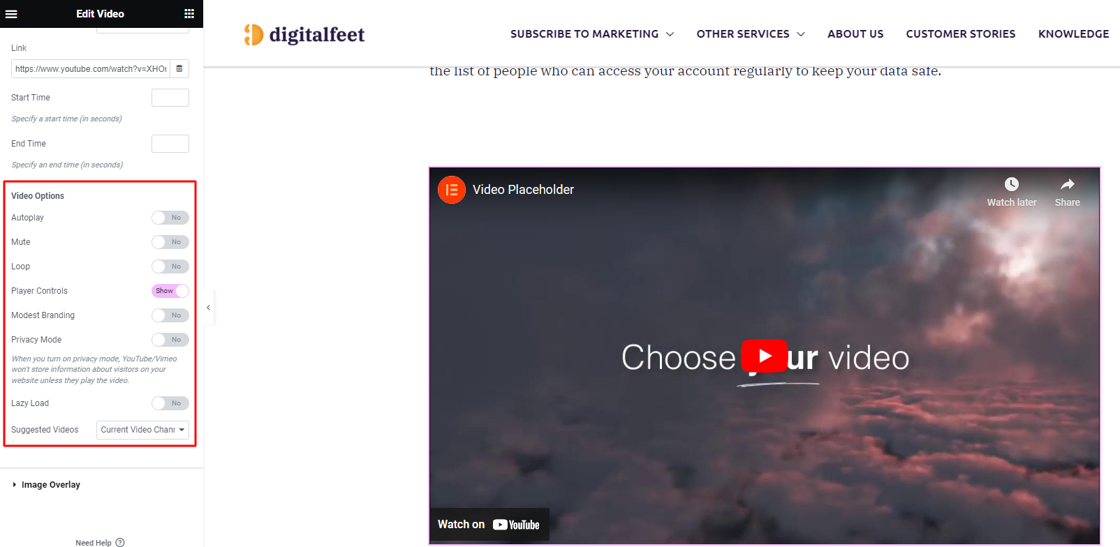 How To Add A Youtube Video To Your Webpage With Elementor | Digitalfeet