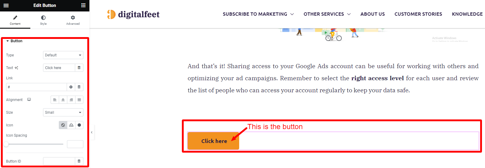 How To Add A Button Linked To Another Page With Elementor | Digitalfeet