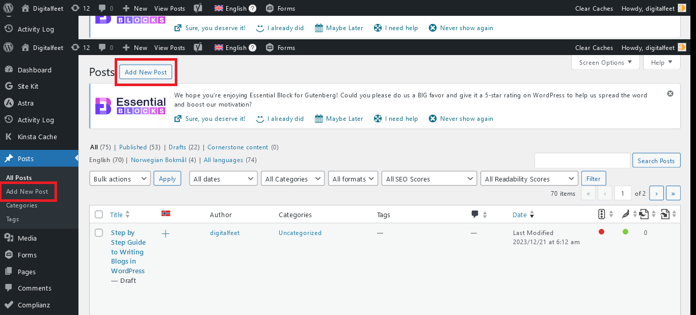 Step by Step Guide to Writing Blogs on WordPress | Digitalfeet
